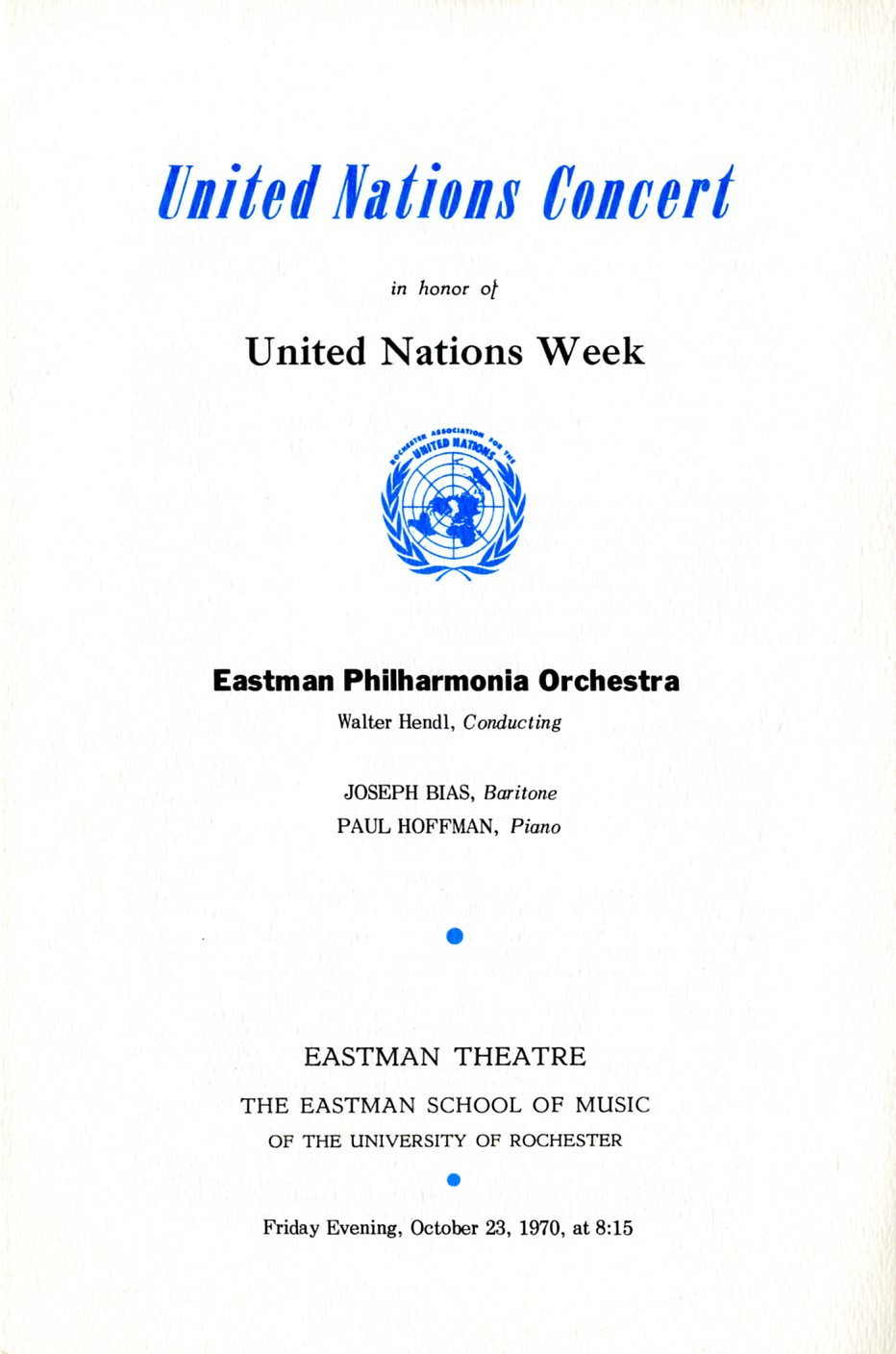 October 18th-24th: UN Concerts & Karel Husa – Sibley Music Library