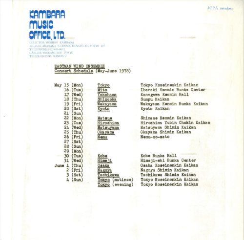 Concert schedule for the second three-week phase of the tour. – Sibley ...