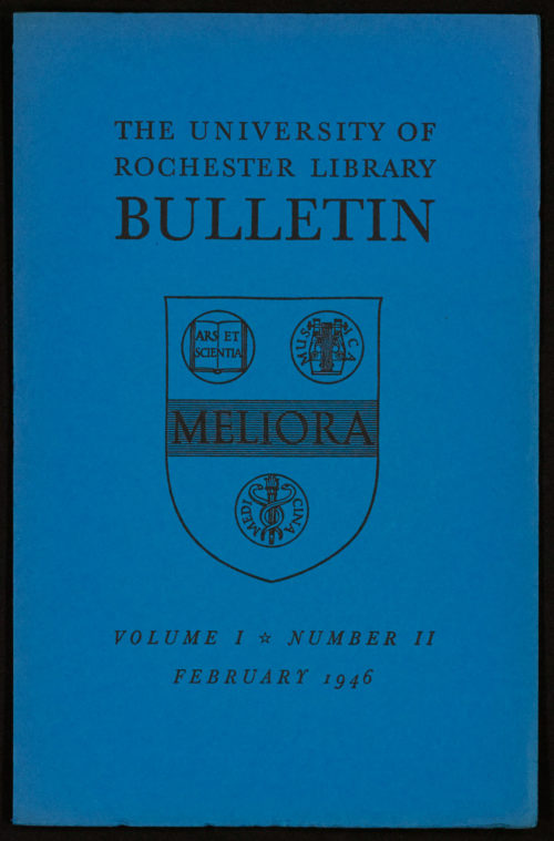 UR Library Bulletin, June 1946, cover – Sibley Music Library