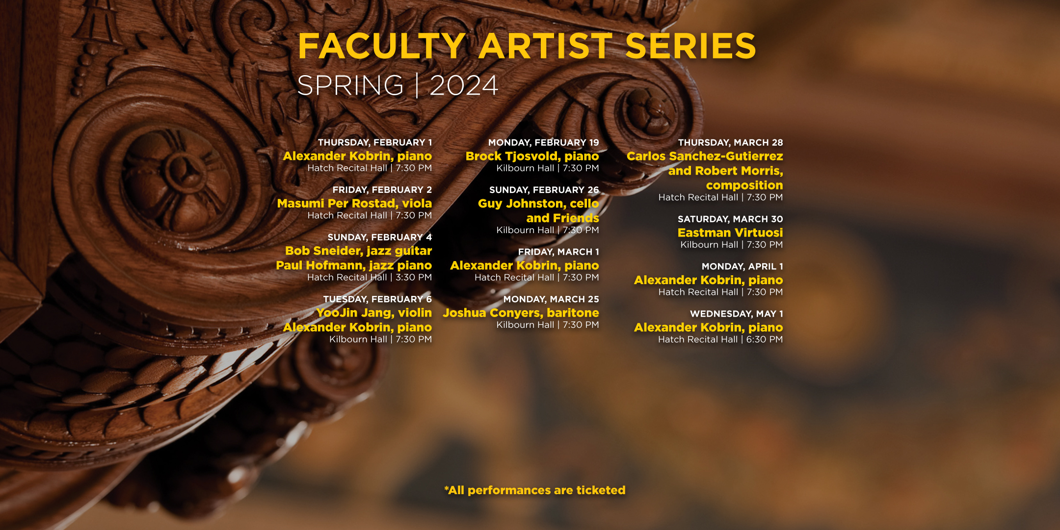 Eastman Faculty Artist Series Spring 2024: Performances Featuring Eastman’s Internationally ...